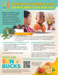 Maryland SUN Bucks – Charles County Department of Social Services